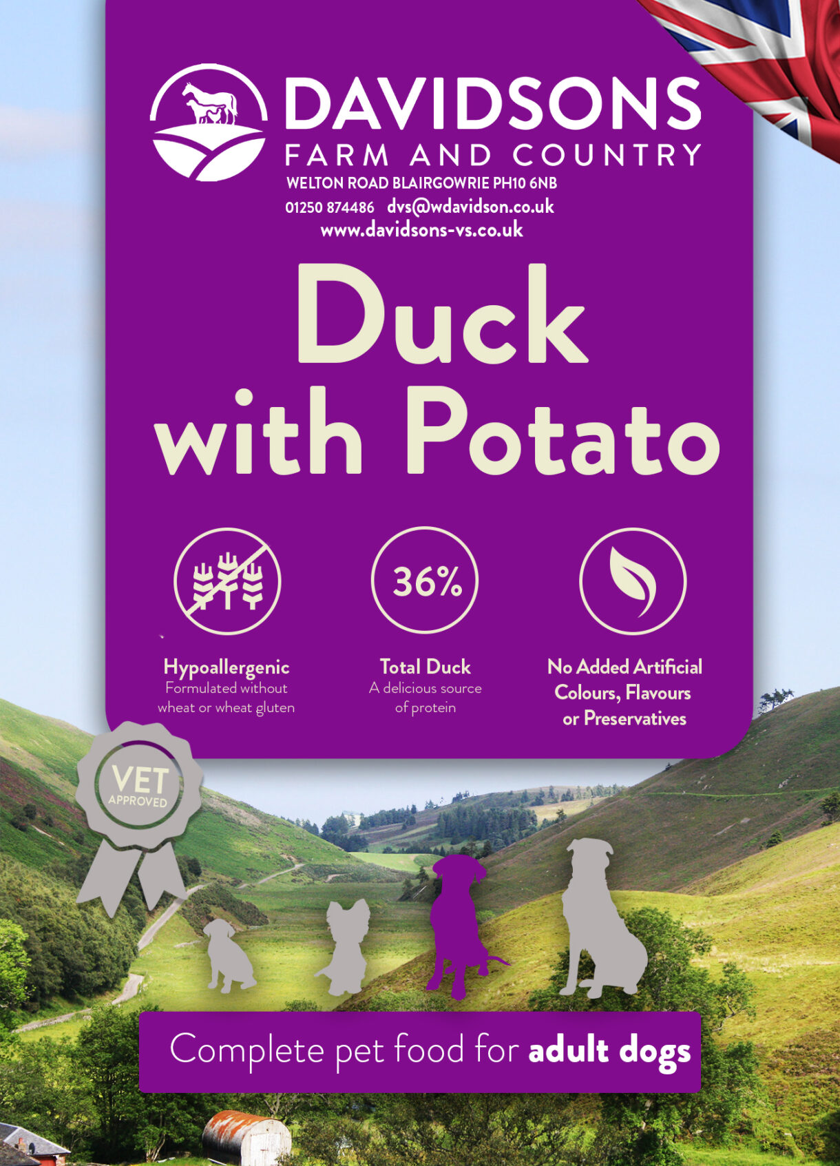 Davidsons Duck & Potato 15kg - Davidsons Farm & Country